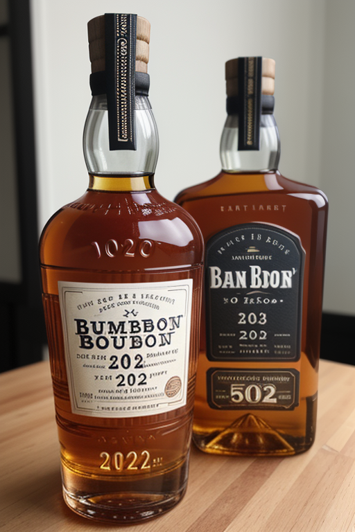 Two Exquisite Bottles of Craft Bourbon Showcasing Unique Labels and Designs