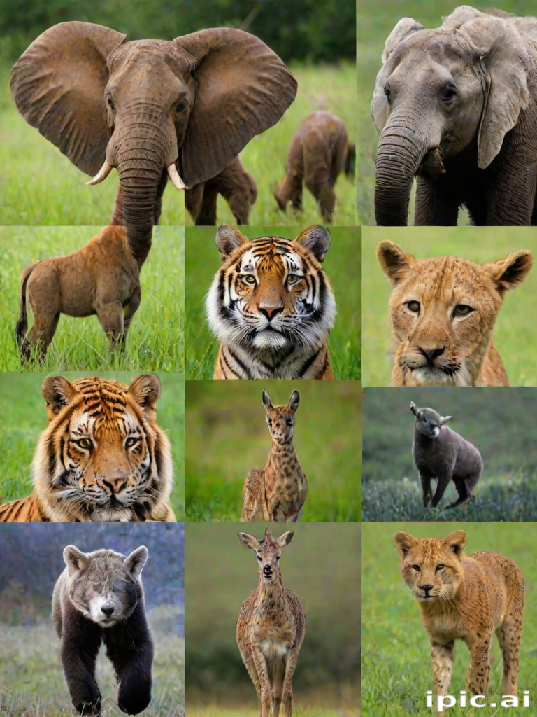 A Beautiful Collage Showcasing Diverse Wildlife from Various Habitats ...
