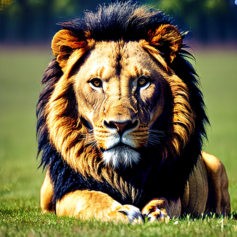A powerful lion