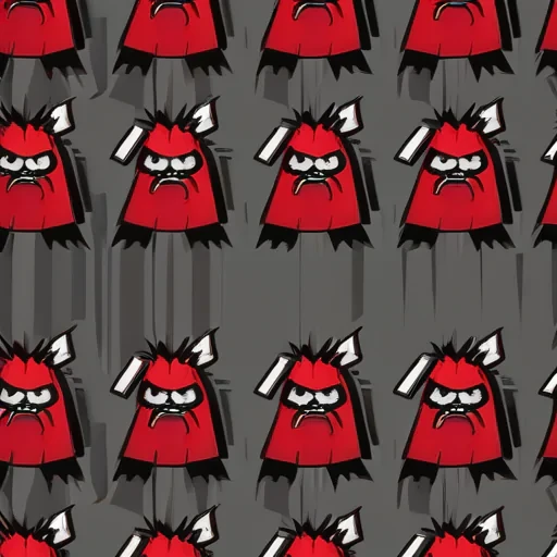 Angry Red Characters Repeatedly Displaying Their Frustration in a ...