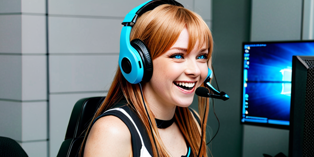 woman, copper blonde, blue eyes, cute, sci-fi, himecut, long hair, pc ...