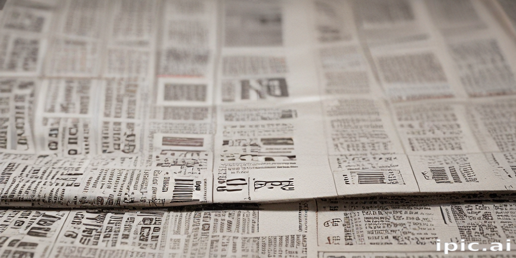 Collection of Vintage Newspaper Prints Spread Out on a Table Surface