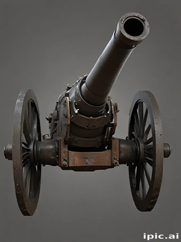 Historic Artillery Piece Displayed Against a Neutral Background for ...