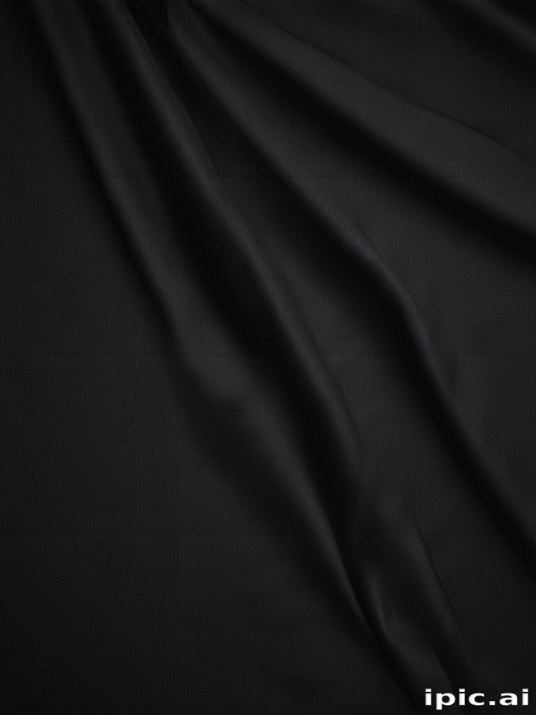 Luxurious Black Fabric Draped Elegantly with Soft, Smooth Texture and Depth