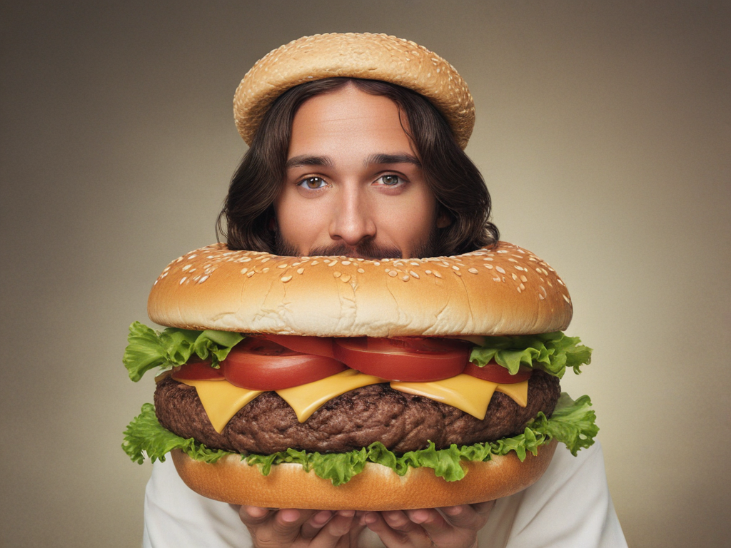 Jesus if he was a living hamburger