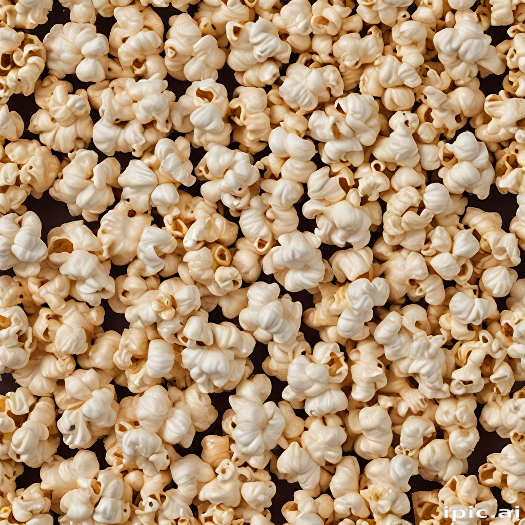 A Close-Up View of a Large Pile of Fluffy Popcorn Kernels.