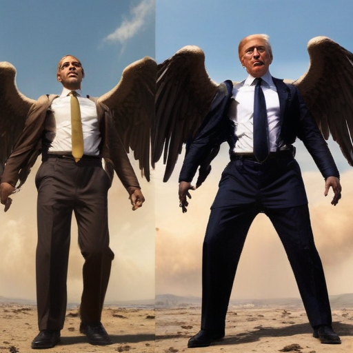 Donald Trump and Barrack Obama having a heavenly duel in the middle of ...