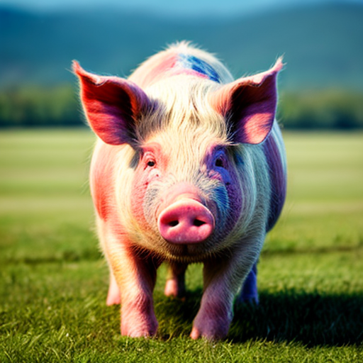 Pig with red lipstick