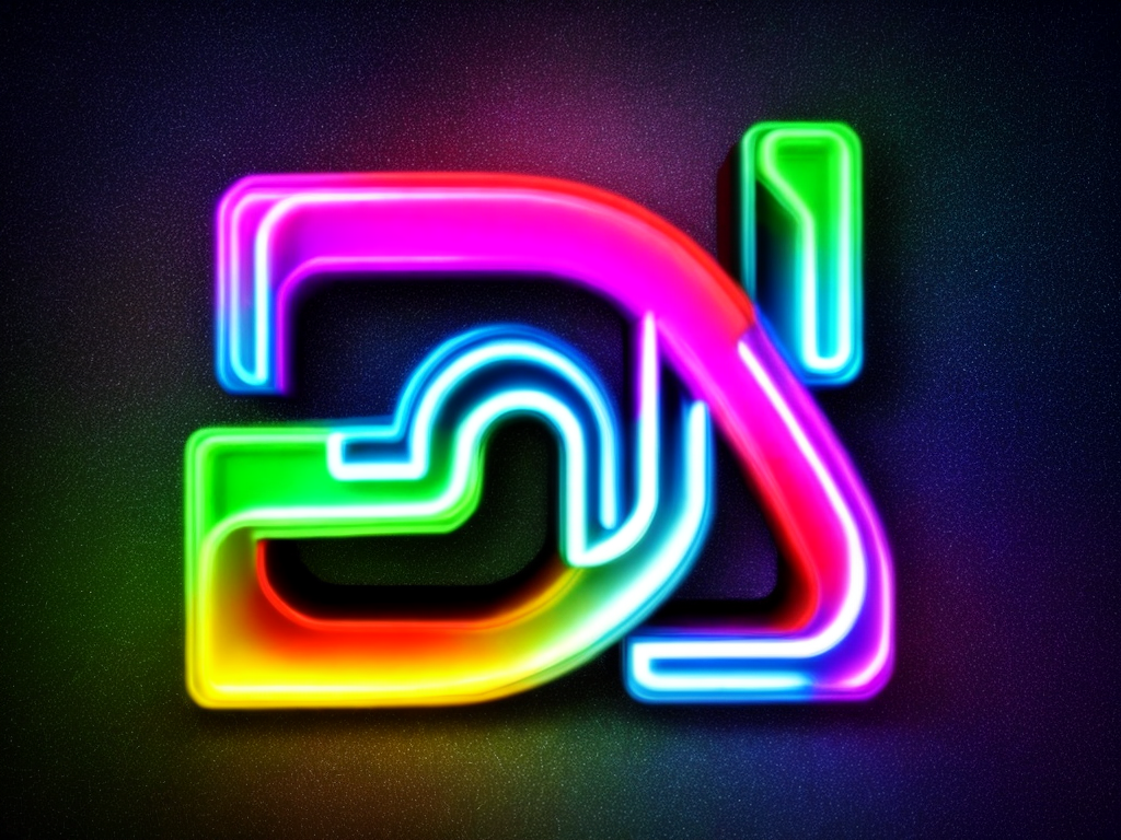glowing neon letter 'L' with a futuristic vibe