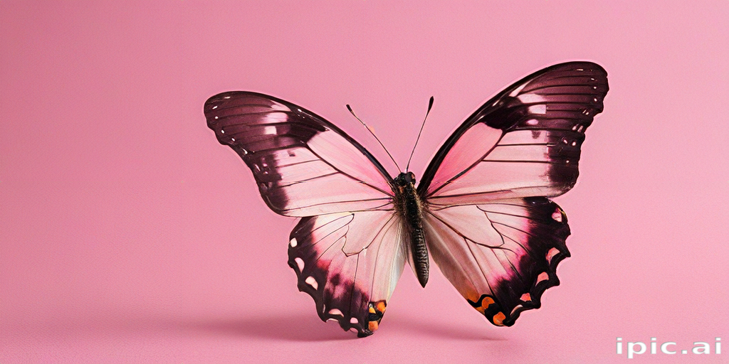 Beautiful Pink Butterfly Displaying Its Delicate Wings Against a Soft ...