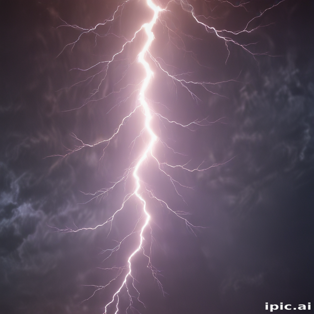 Powerful Lightning Bolt Illuminating a Dark and Stormy Sky at Night