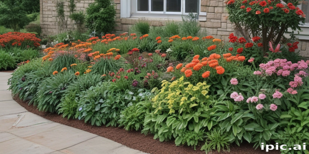 A Vibrant Garden Displaying a Colorful Array of Beautiful Flowers ...