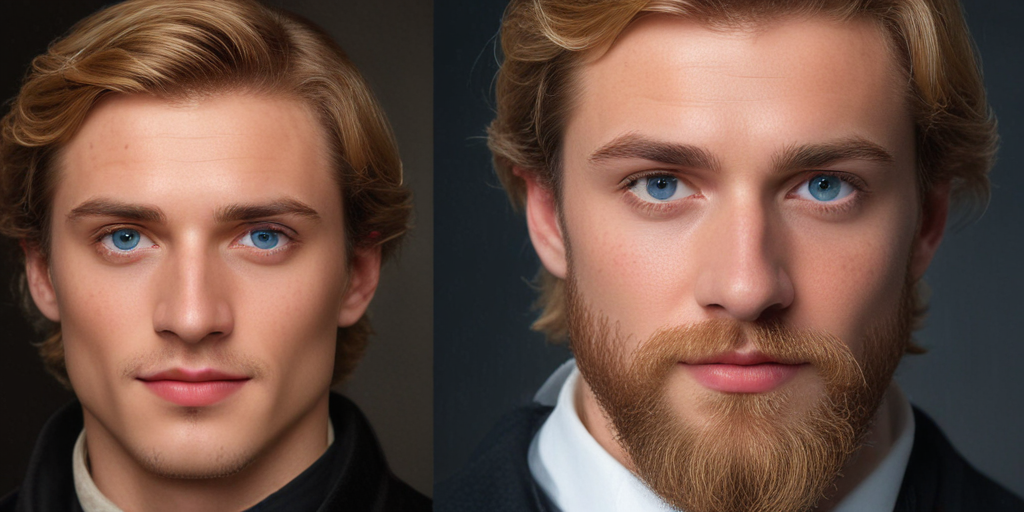 Handsome Tudor Earl Blonde hair & beard, blue eyes head & shoulders ...