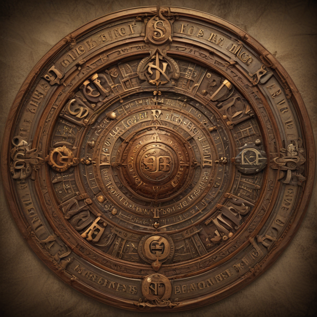 Intricate Celestial Compass Featuring Ancient Symbols and Mystical ...