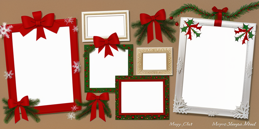 Beautifully Decorated Holiday Photo Frames with Festive Bows and Greenery