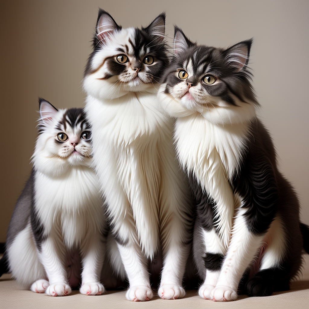 A Whimsical Gathering of Adorable Cats in Various Colors and Breeds.