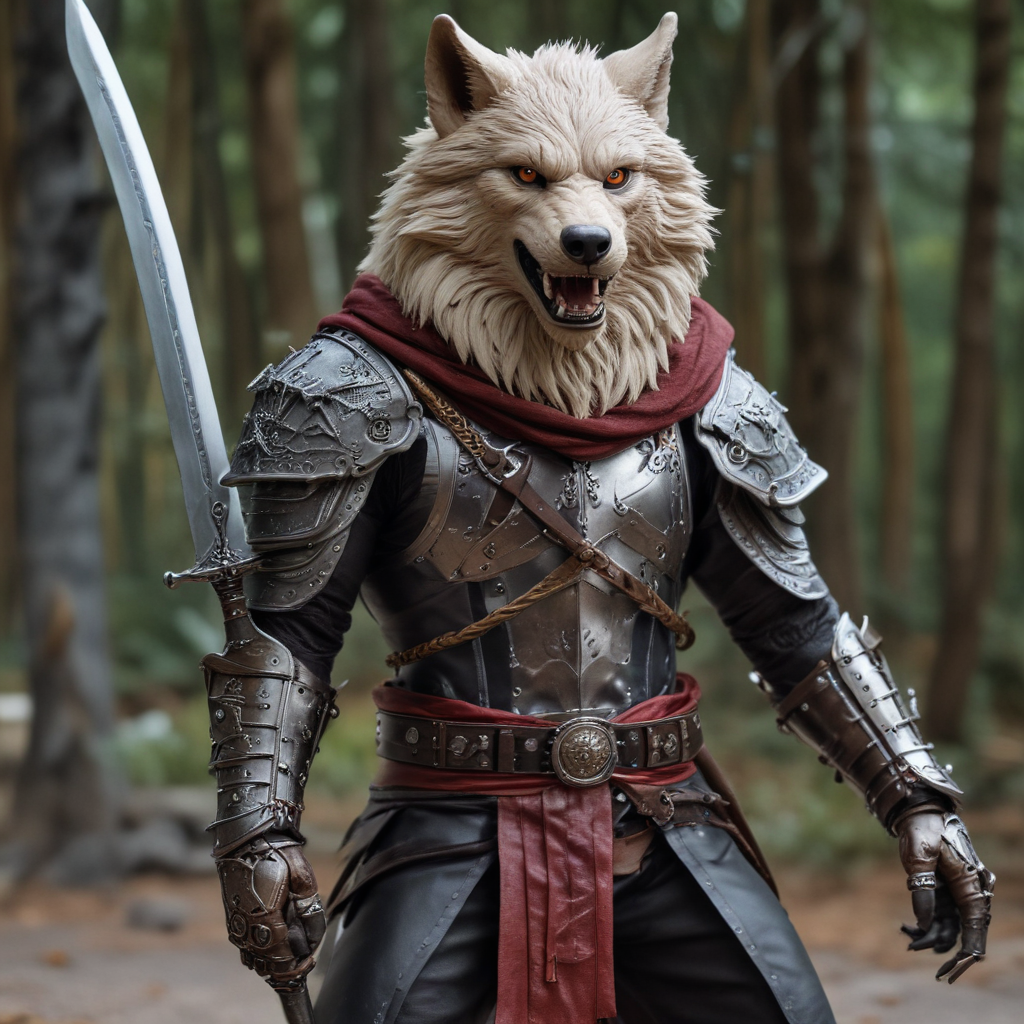 humanoid wolf with sword