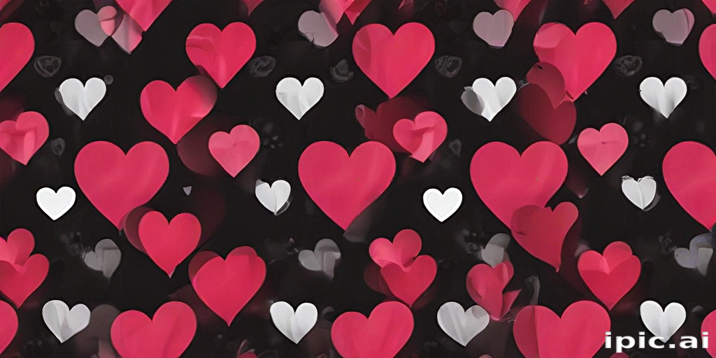 Colorful Heart Patterns on a Dark Background Celebrating Love and Affection