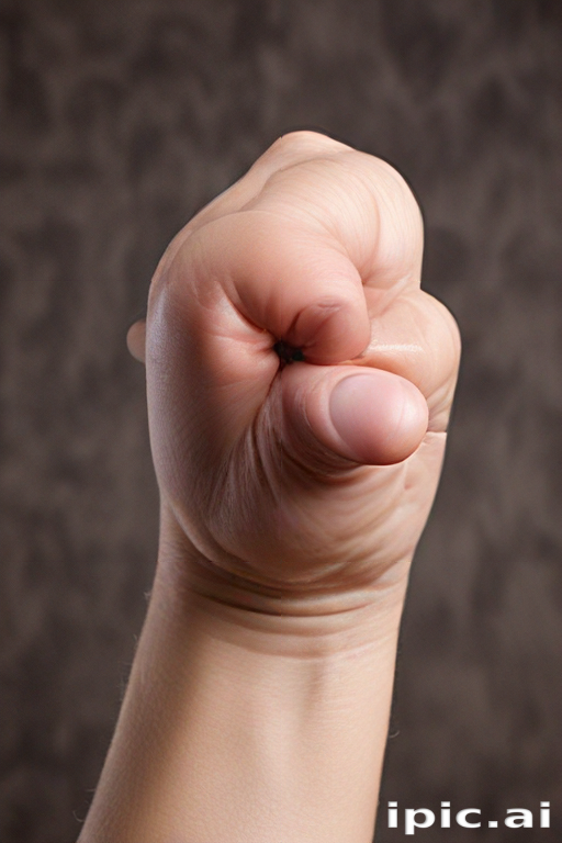 An Artistic Close-Up of a Raised Fist Demonstrating Strength and ...