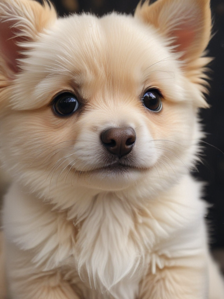 Adorable Fluffy Puppy with Big Eyes and a Sweet Expression.