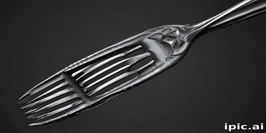 Close-Up of an Intricately Designed Fork Against a Dark Background