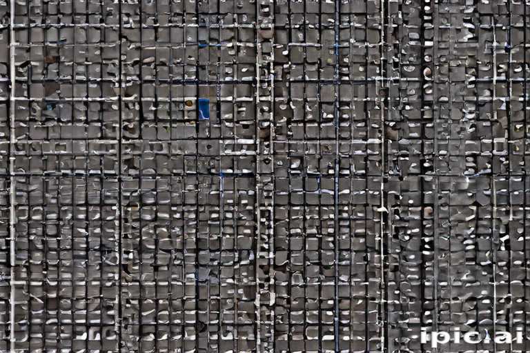 Abstract Texture of Metal Grate with Reflections and Intricate Patterns
