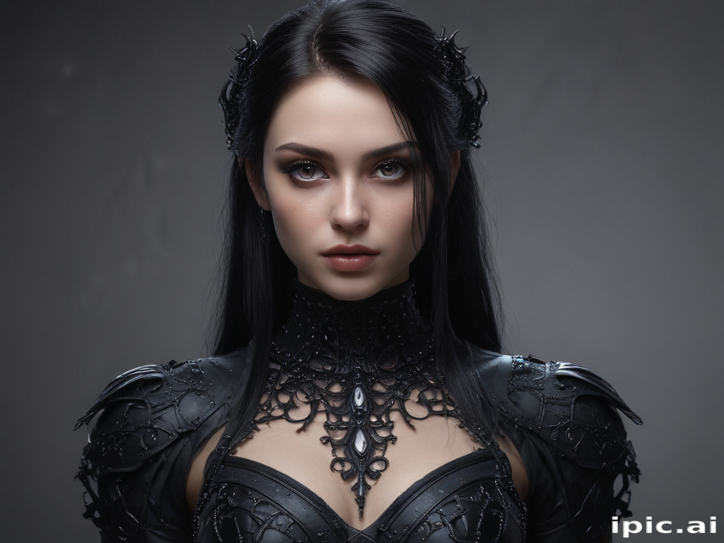 Enchanting Portrait of a Dark Fantasy Character in Intricate Armor