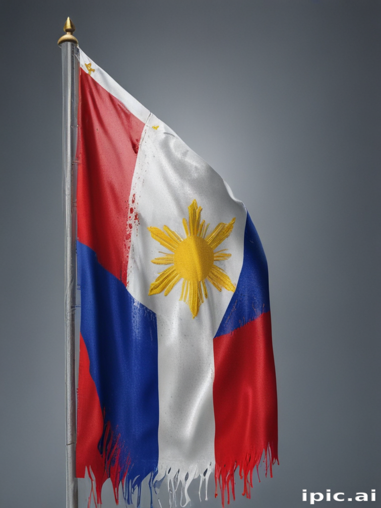 Vibrant Representation of the Philippine Flag with Rich Colors and Detail