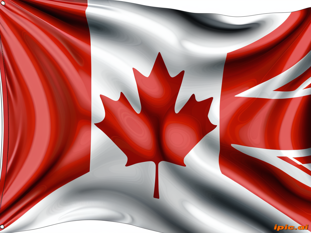 Vibrant Canadian Flag Featuring a Bold Red Maple Leaf Design