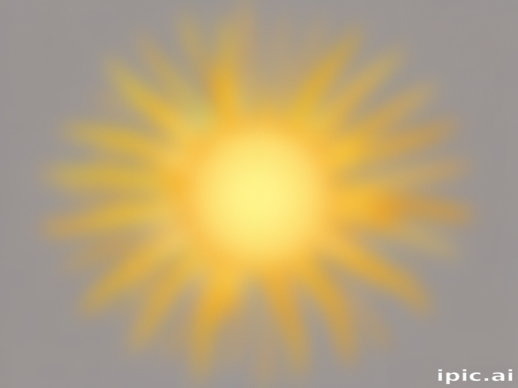 A Bright Golden Sun Radiating Warmth and Light Against a Soft Background.