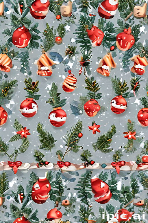 Festive Holiday Pattern Featuring Ornaments, Christmas Trees, and ...