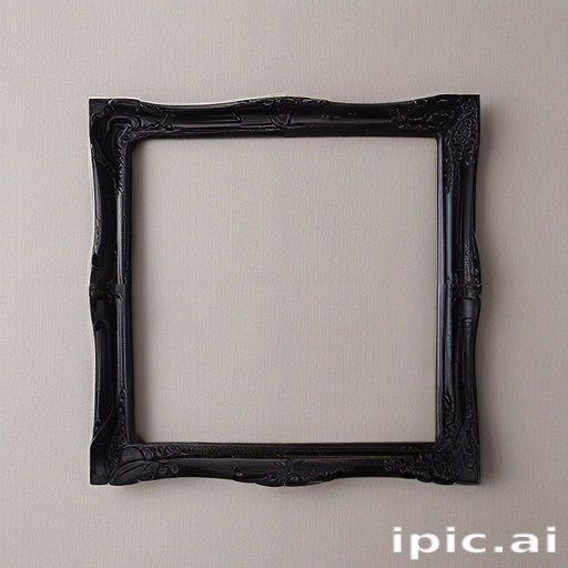 A Classic Ornate Black Picture Frame Against a Soft Textured Background