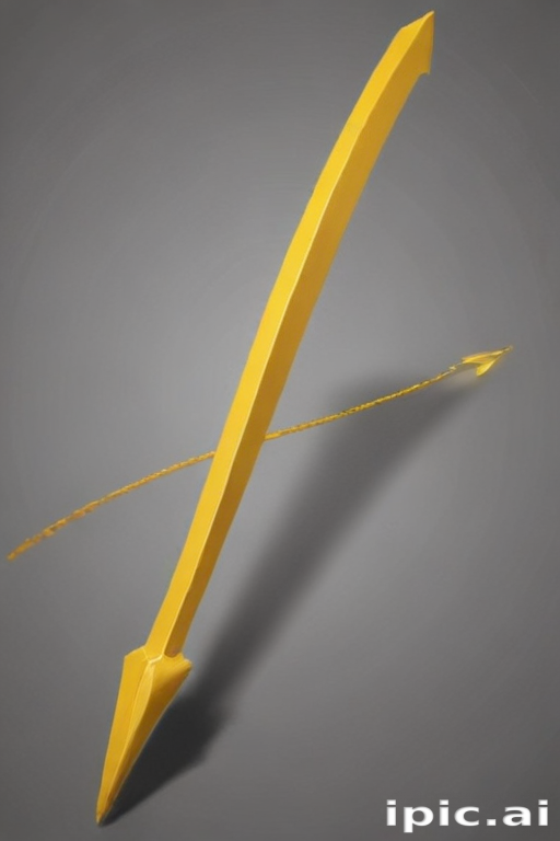 Stylized Yellow Arrow with a Sharp Point and Sleek Design