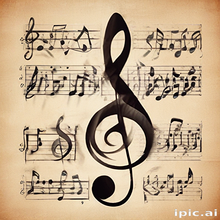 Melodic Harmony: A Beautiful Fusion of Musical Notes and Staff