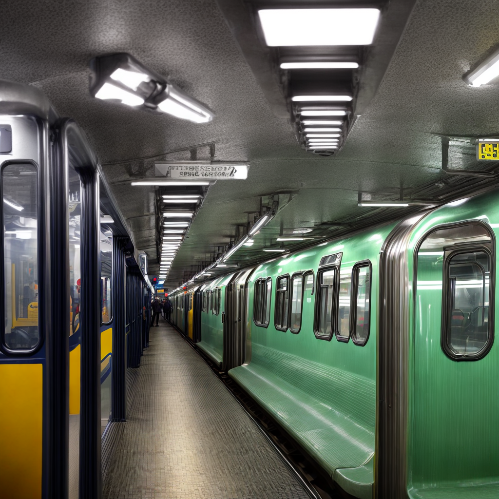 the view of a subway from the inside