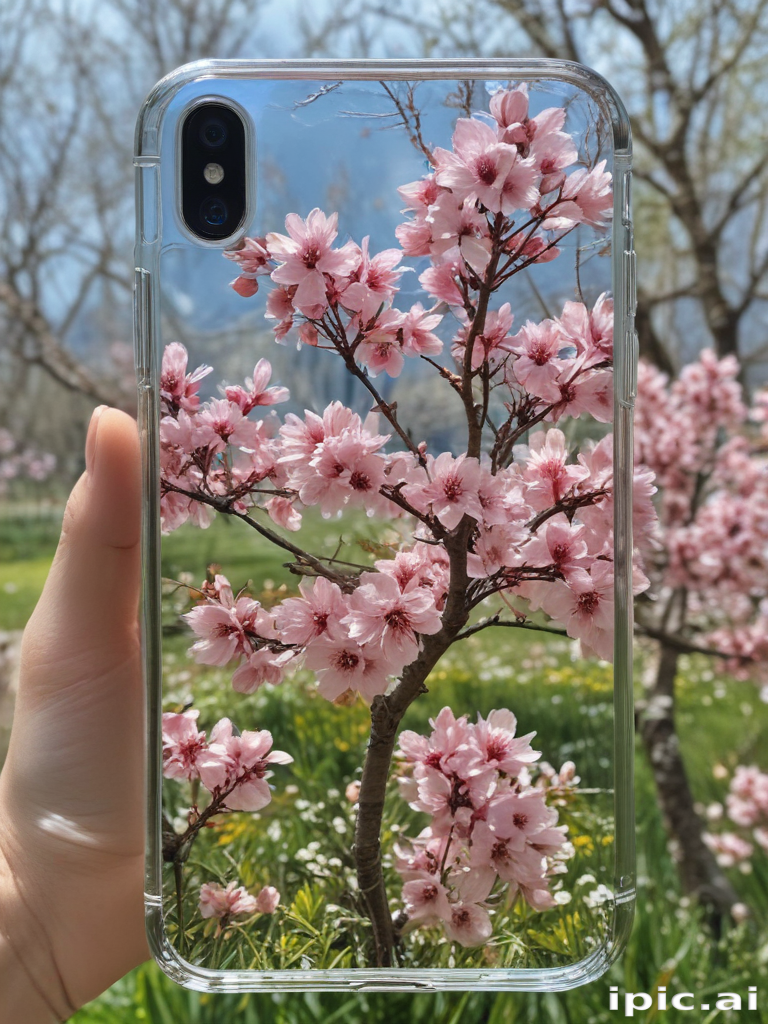 Beautiful Spring Blossoms Captured on a Clear Phone Case Design