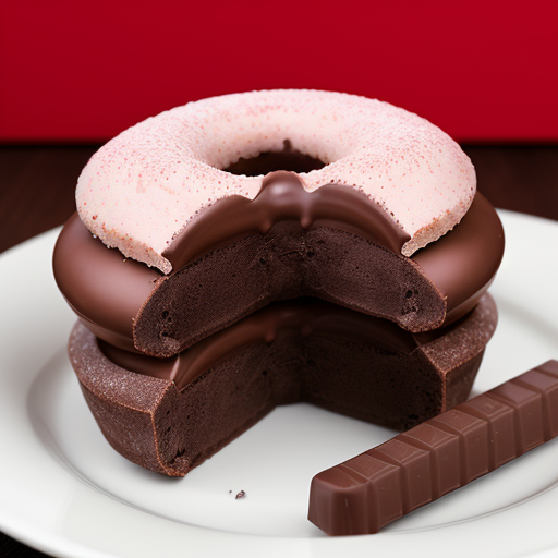 Decadent Chocolate Donut Topped with Kit Kat Pieces and Drizzle.
