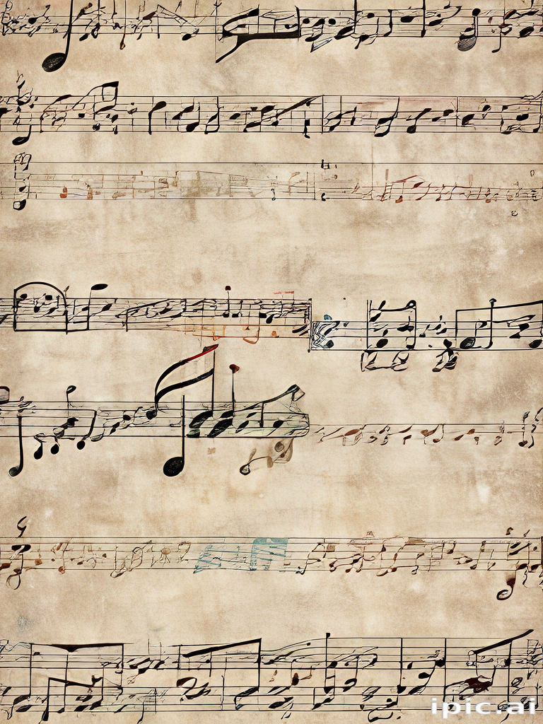 Elegant Vintage Sheet Music Background with Intricate Musical Notations ...