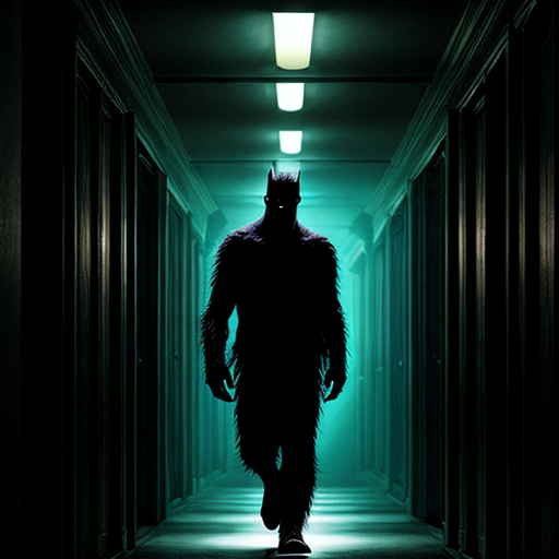 Human Monster in Dark Hallway…