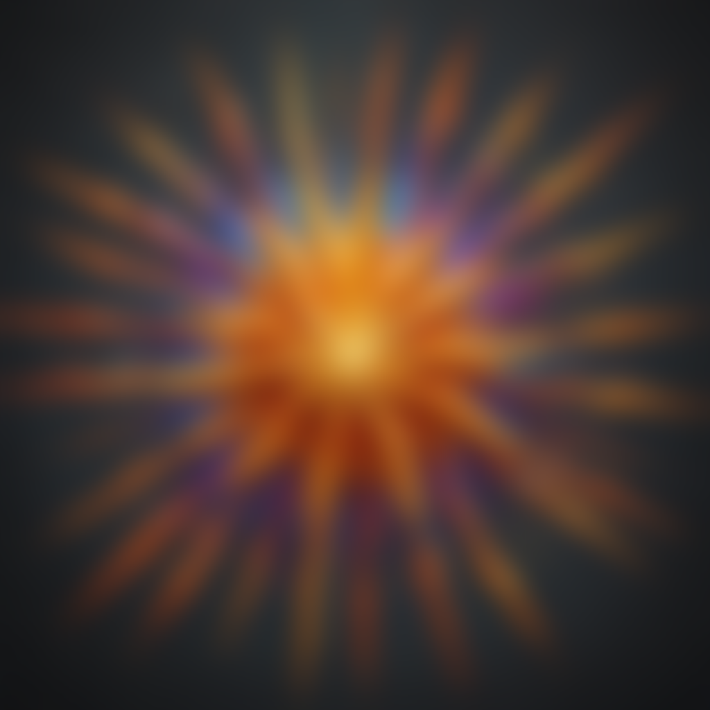 Vibrant Explosion of Colors Radiating from a Central Bright Light Source