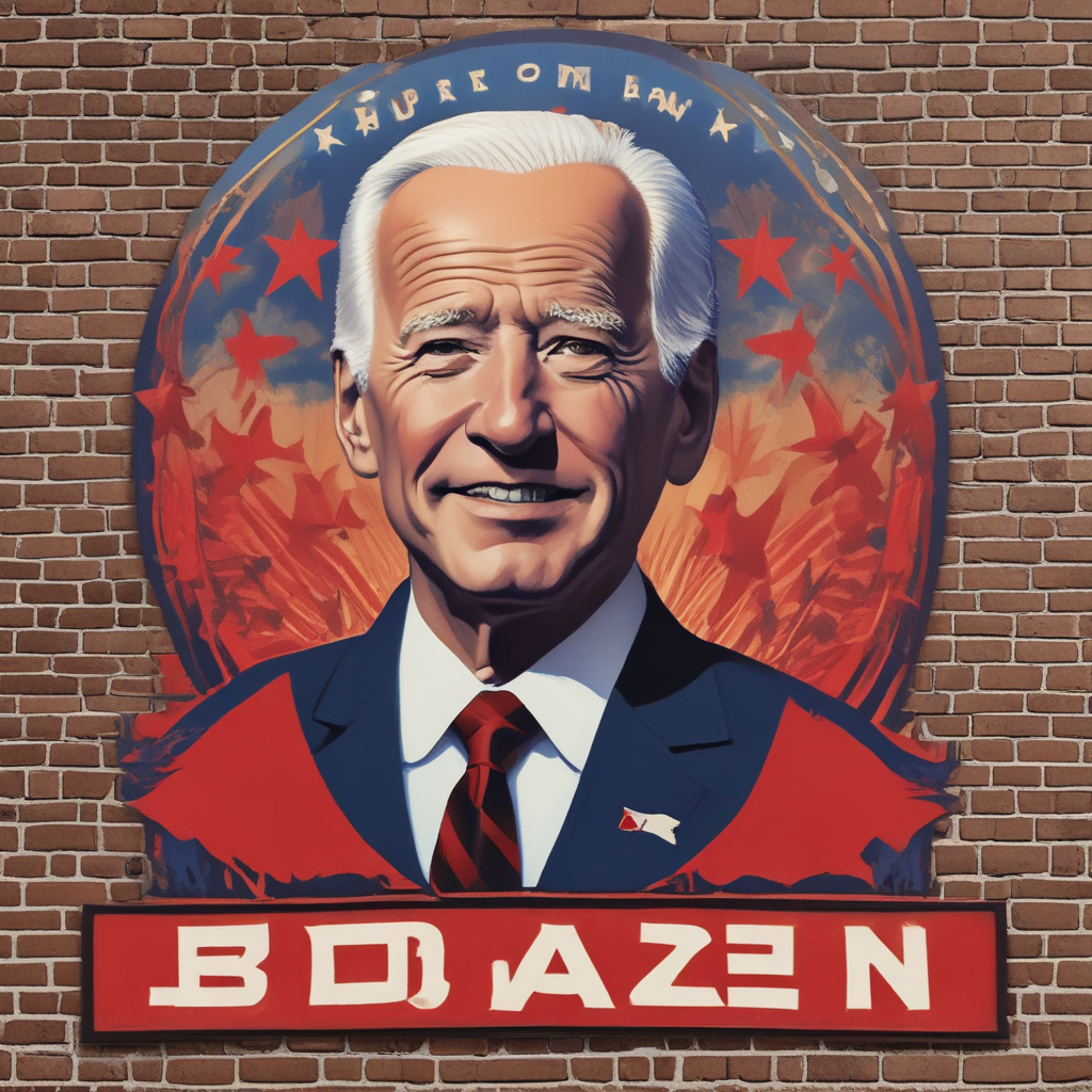 CCCP propaganda style mural of Biden campaign poster