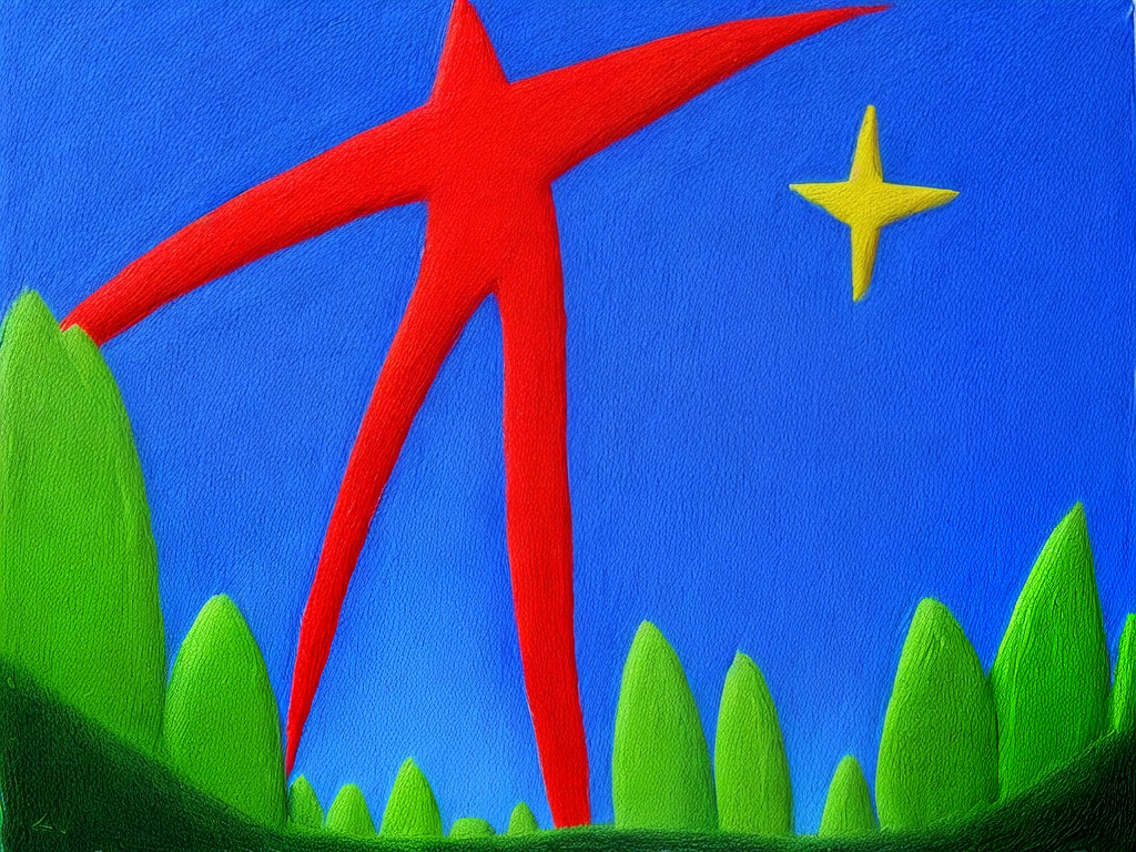 Giant Cosmic human holding a star