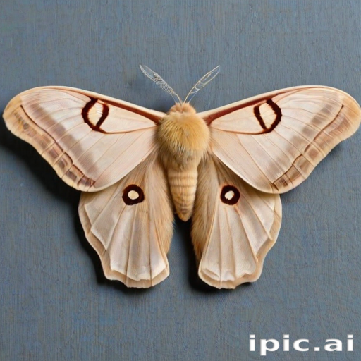 A Beautifully Detailed Illustration of a Large, Cream-Colored Moth ...