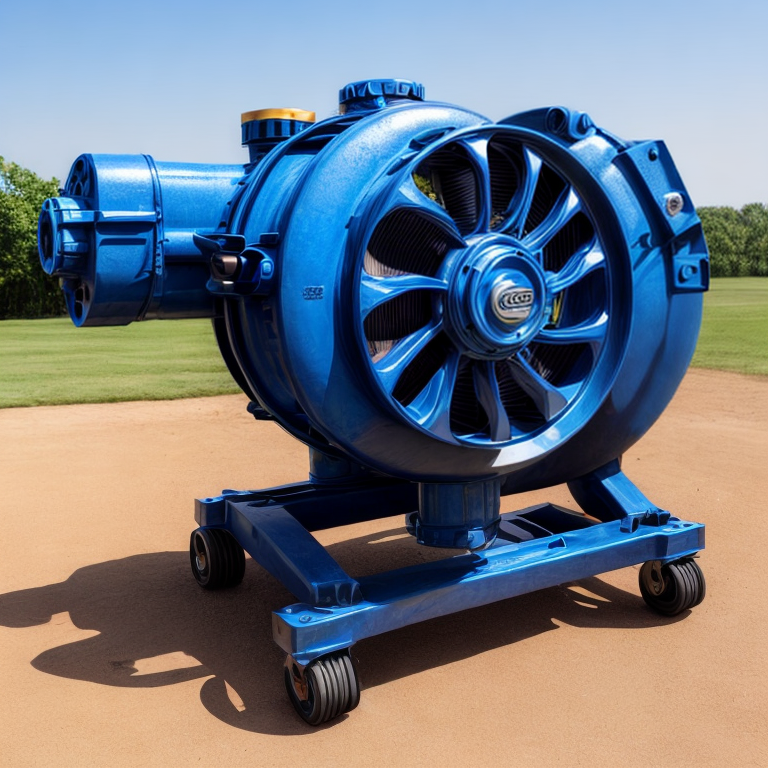 4k Detailed blueprint of a centrifugal pump