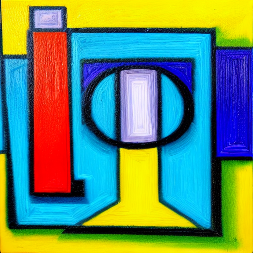 a cubism art of a person on the cell phone