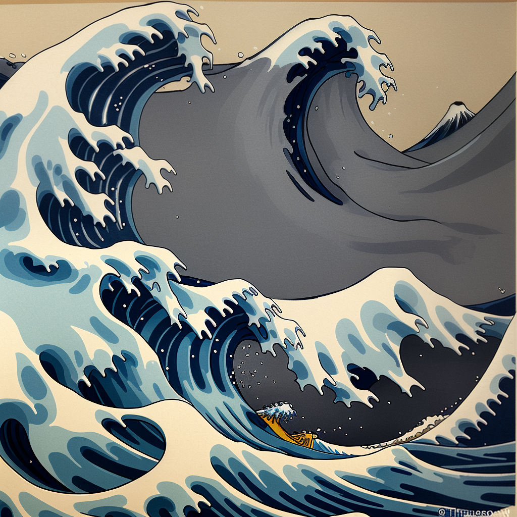 Epic Waves Crashing in a Dynamic Seascape with Surfer Riding High