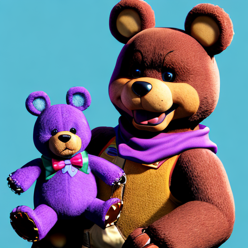 Freddy Fazbear with his daughter, a purple animatronic bear named Beary ...