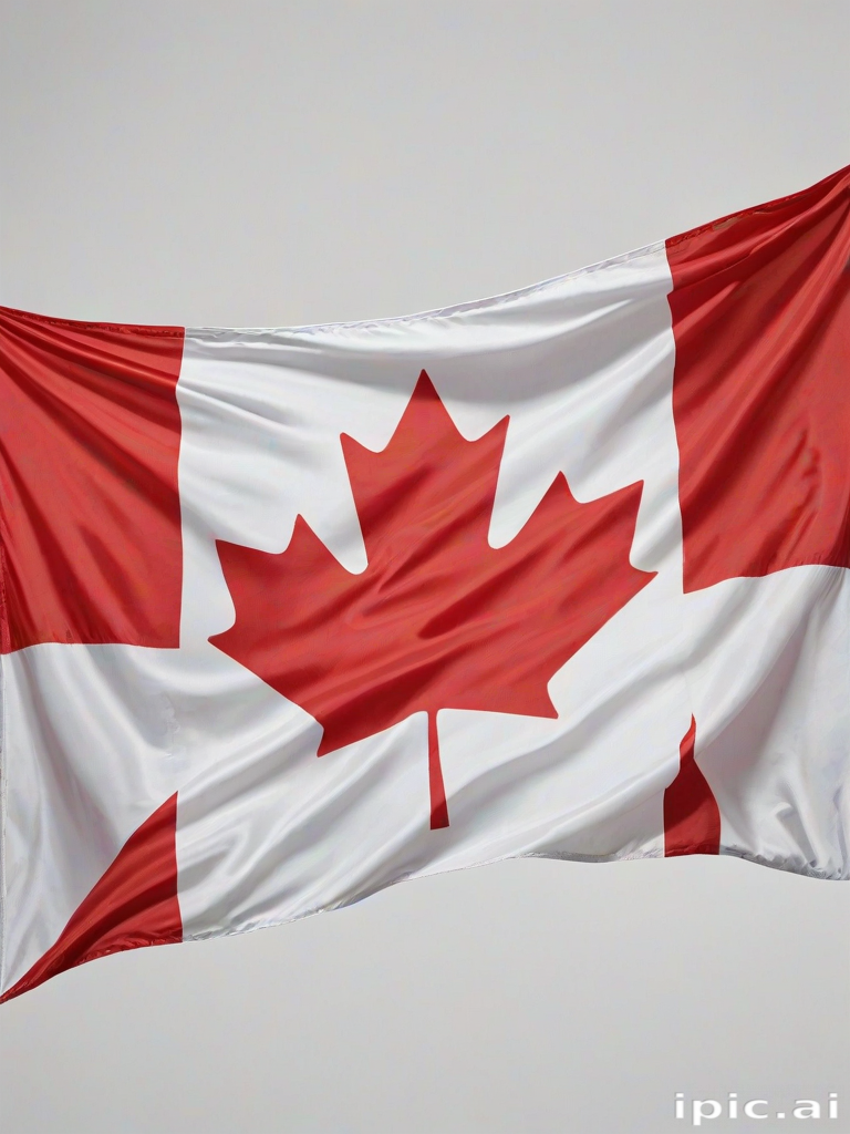 Canada’s Iconic Flag Featuring a Bold Maple Leaf on Display