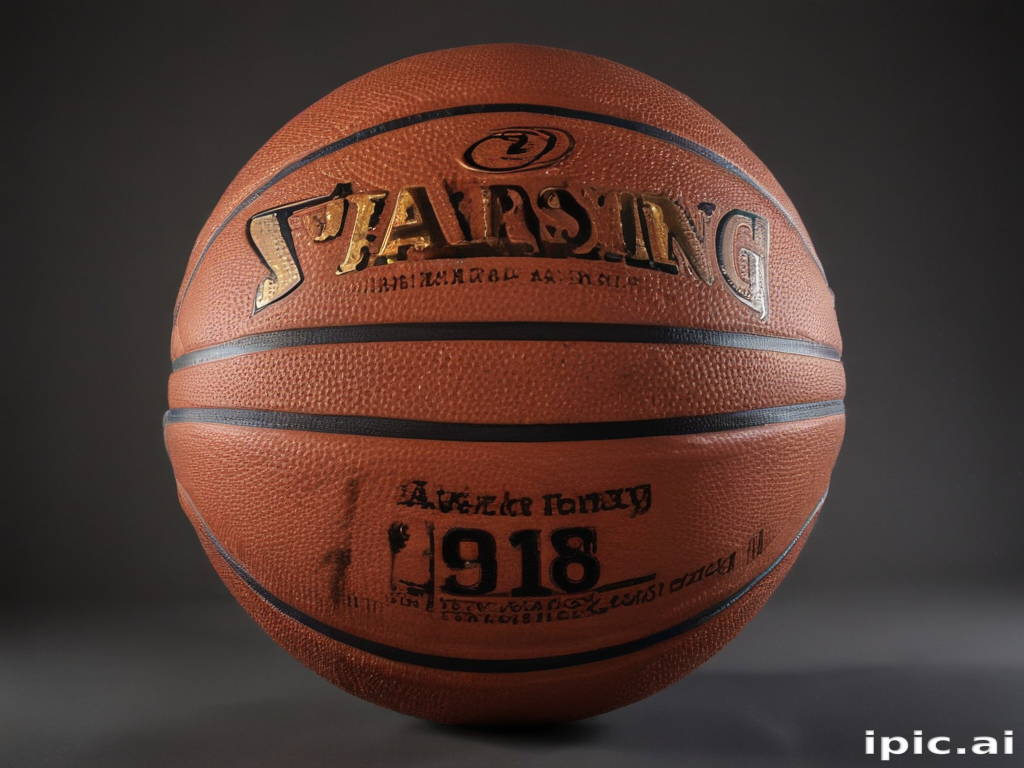 Close-Up of a Basketball Featuring the Spalding Logo and Unique Details
