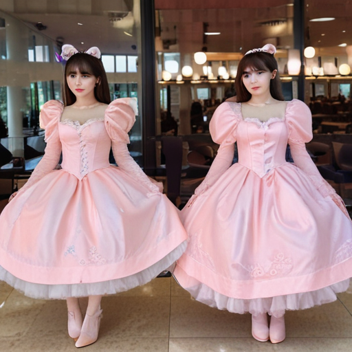(((three sissy students)))(((long pink rubber crinoline ballgown ...